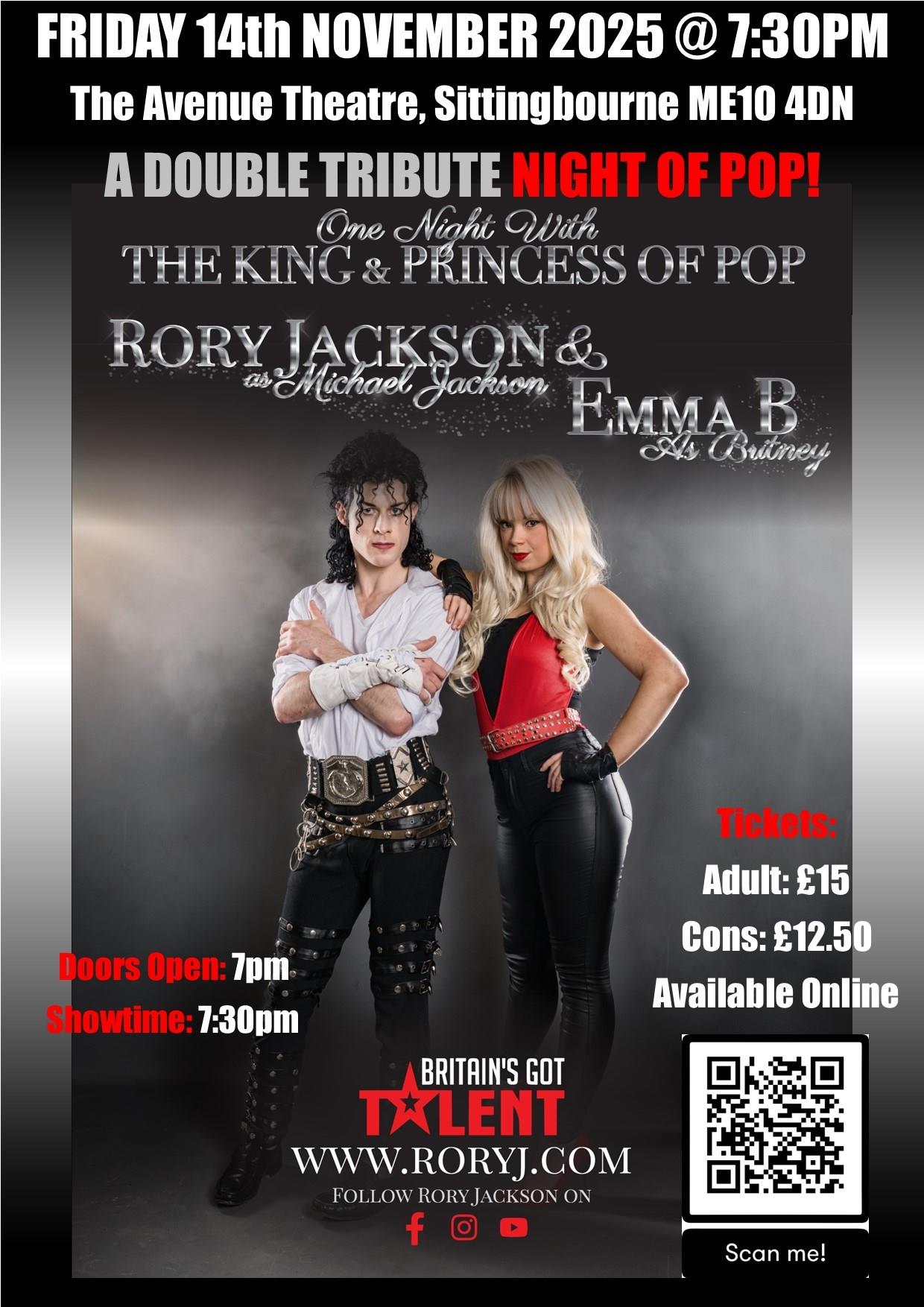 The Ultimate Double Tribute Night - Rory Jackson as MICHAEL JACKSON & Emma B as BRITNEY SPEARS ...
